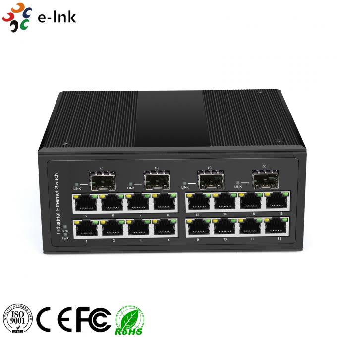Metal Case 4 Port Industrial Ethernet Switch , Din Rail Mount Ethernet ...