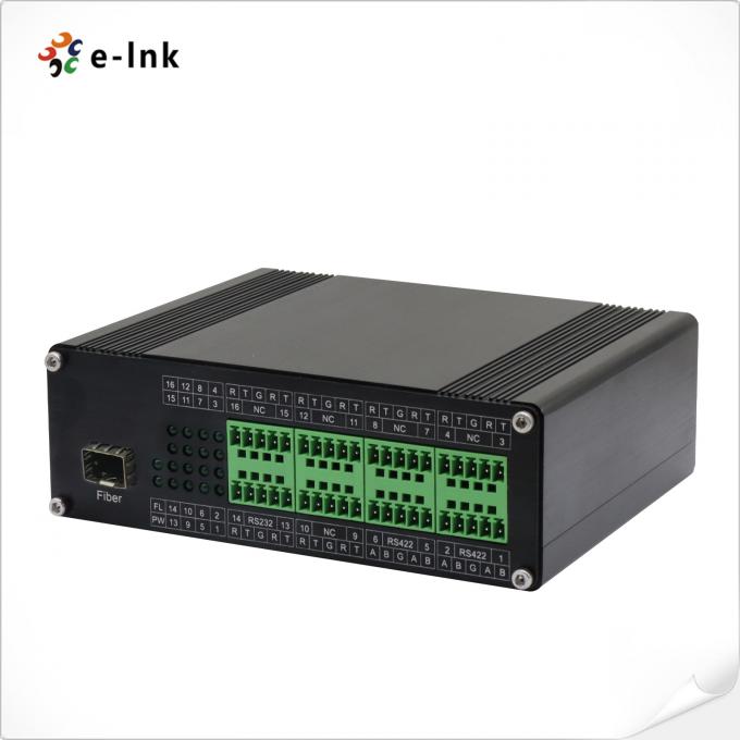 4 Channel Serial To Fiber Optic Media Converter RS232 RS485 SFP Port 12 ...