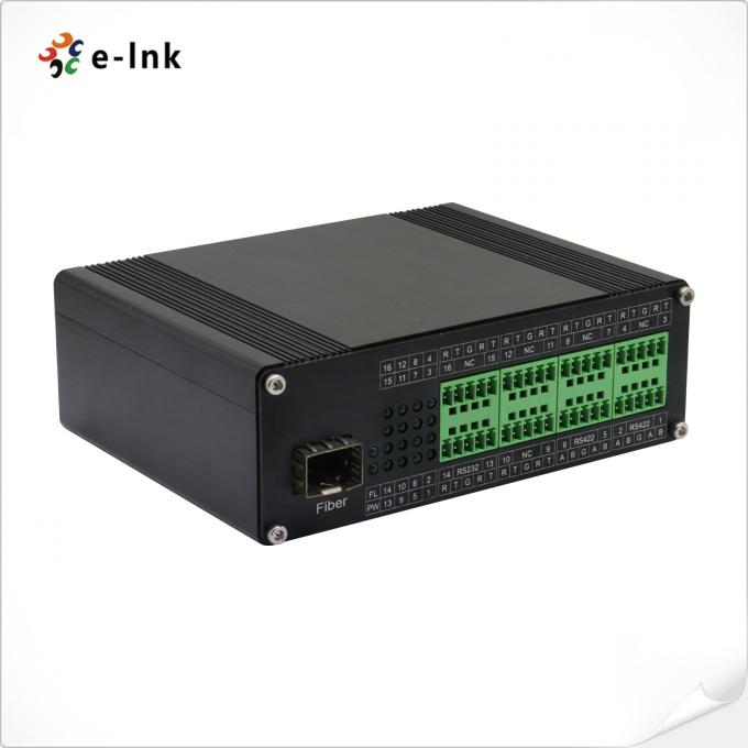 8 Channel Serial Fiber Media Converter RS232 RS485 SFP Port 0 - 800kbps ...