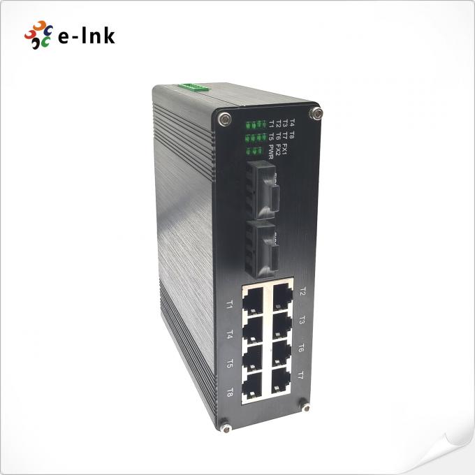 Din Rail Ethernet POE Switch 8 Ports 10 100Base-T 2 Ports 100BASE-FX Fiber Ethernet Switch