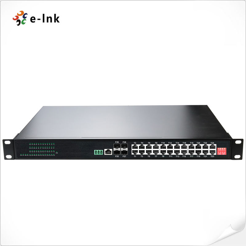 Rackmount L2+ Industrial Ethernet Media Converter 24 Port 10/100/1000T ...