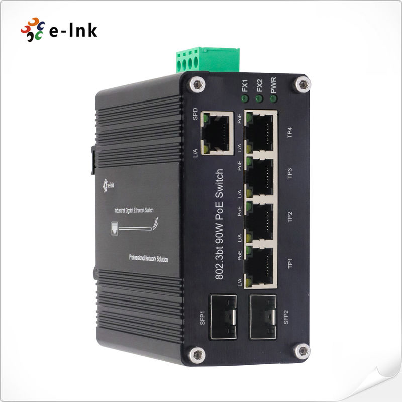Industrial Ethernet Switch 4 Port 1000T 802.3bt PoE + 1 Port 1000T ...