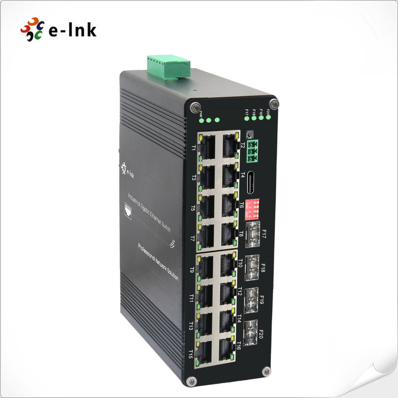 L2+ Industrial Managed Switch 16 Port 10/100/1000T 802.3at PoE + 4 Port ...