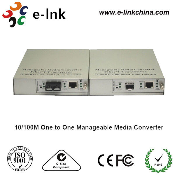 SC Single Mode Fiber Ethernet Media Converter 10 / 100 / 1000M One TO ...