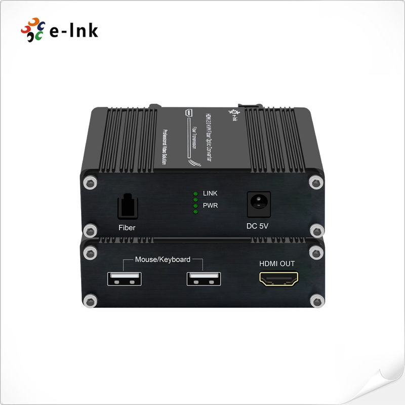 Mini 4k HDMI 2.0 KVM USB Over Fiber Extender LC Connector 300 Meters ...