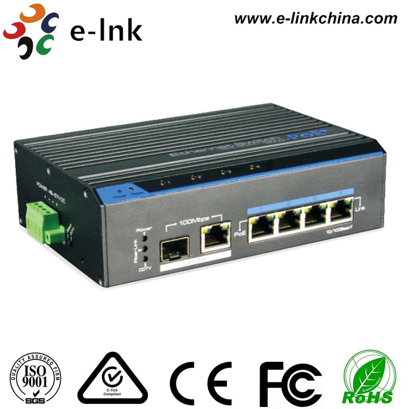 Fast Ethernet PoE Switch , Industrial 4 Ports Multi Port Ethernet ...
