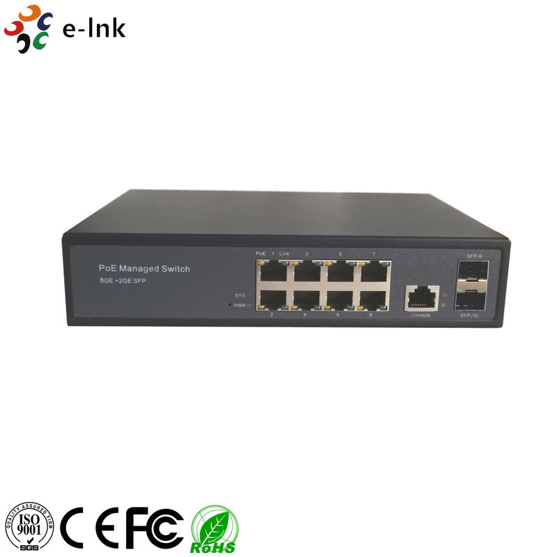 8 Port Ethernet POE Switch Managed Gigabit Auto Sensing 24V 48V Layer 2 ...