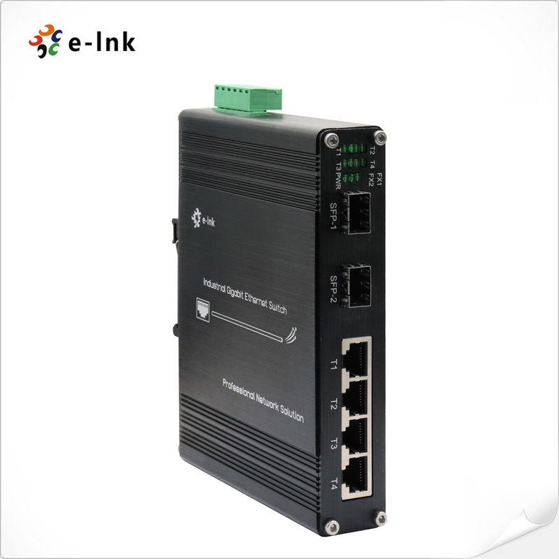 Industrial 4-port 10/100/1000Base-T + 2-port 1000BASE-X Ethernet Switch