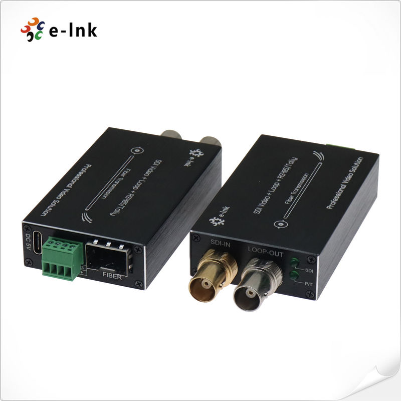 Mini-type HD-SDI to Fiber Converter with Tally & Reverse RS485