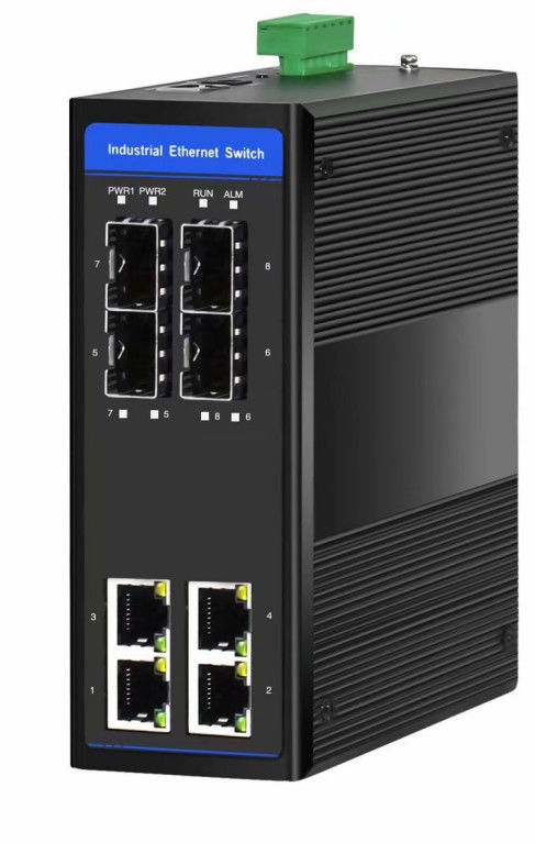 Industrial 4-port 10/100/1000T 802.3at PoE + 4-port 100/1000X SFP Managed Ethernet Switch