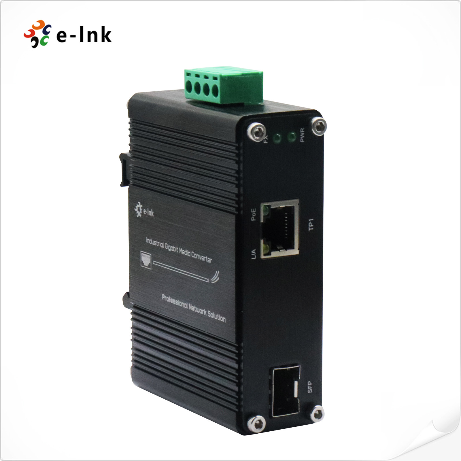 Mini Industrial 100/1000BASE-X SFP to 10/100/1000BASE-T 30W PoE+ Media Converter