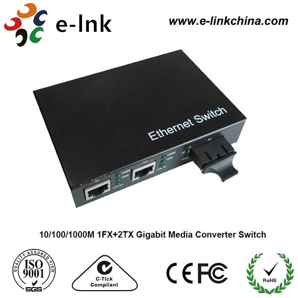 Multi Mode Fiber Gigabit Ethernet Media Converter , SC Fiber Optic ...