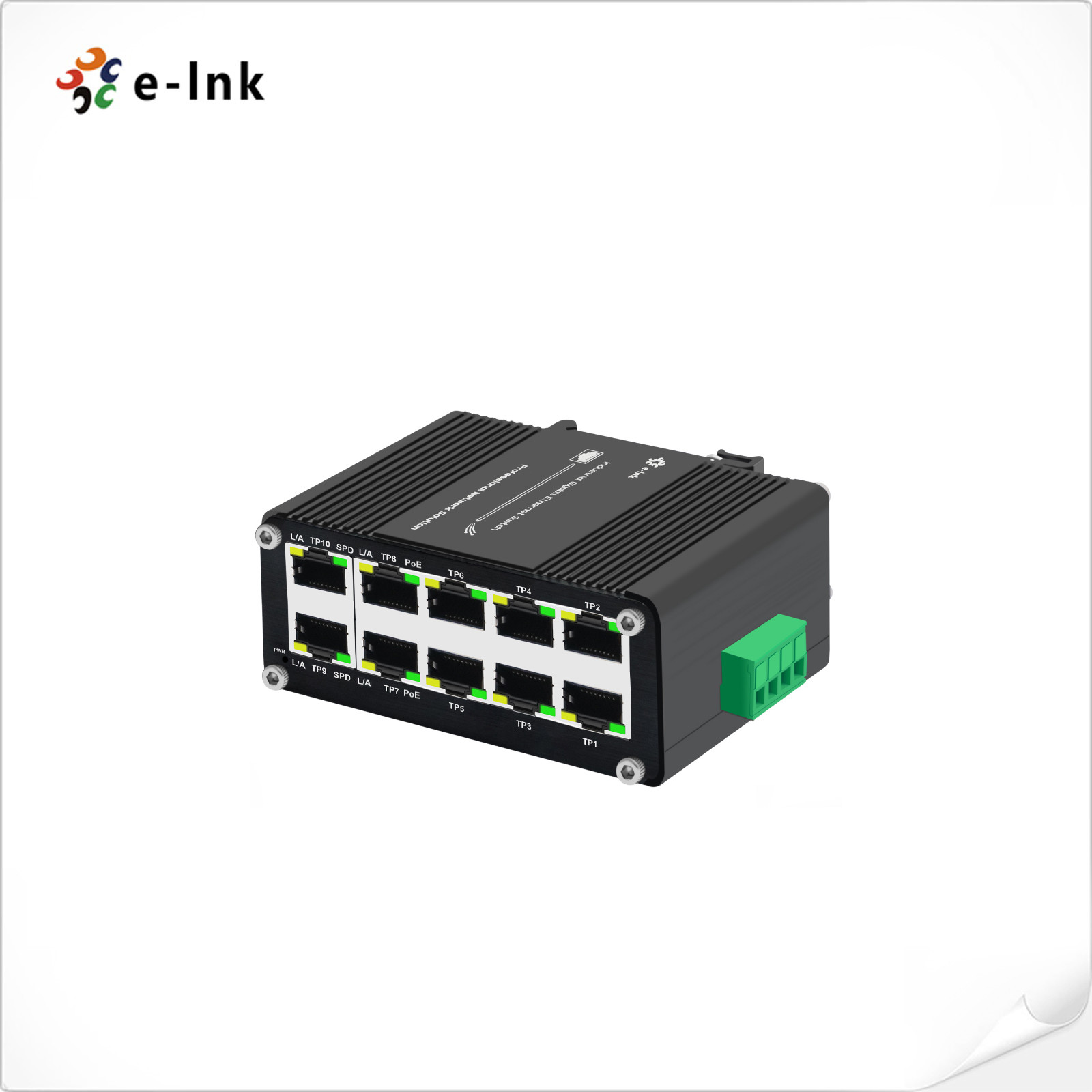 Mini 10 Port Gigabit Switch 8 Port 10/100/1000T 30W PoE To 2-Port RJ45 ...