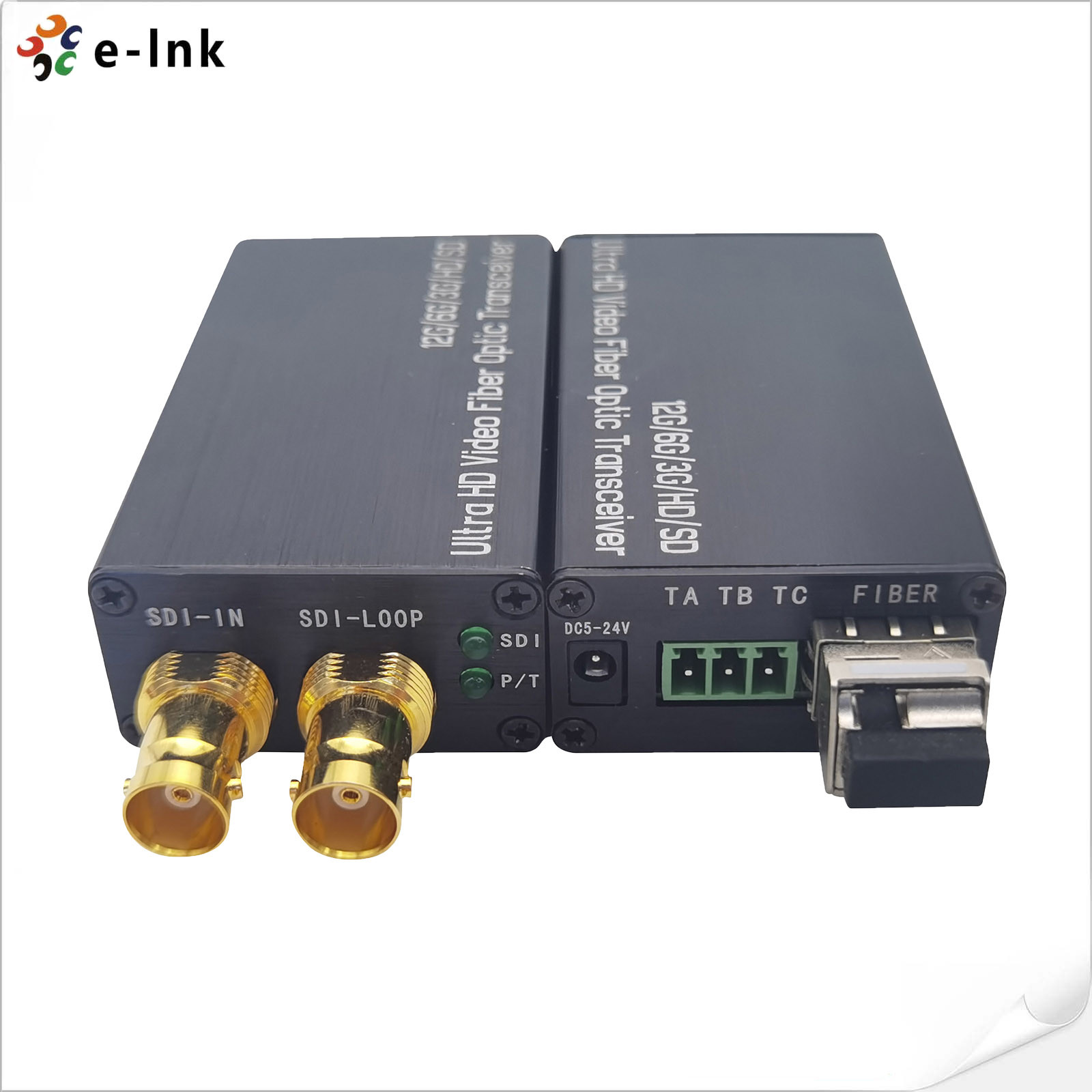 SMPTE 12G RS485 SDI To Fiber Optic Converter 15VDC With Tally Signal